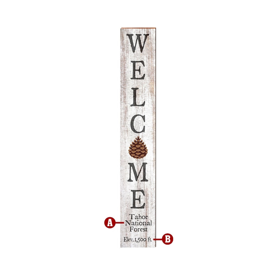 Personalized Welcome Sign With Pine Cone Customizable Wall - Etsy