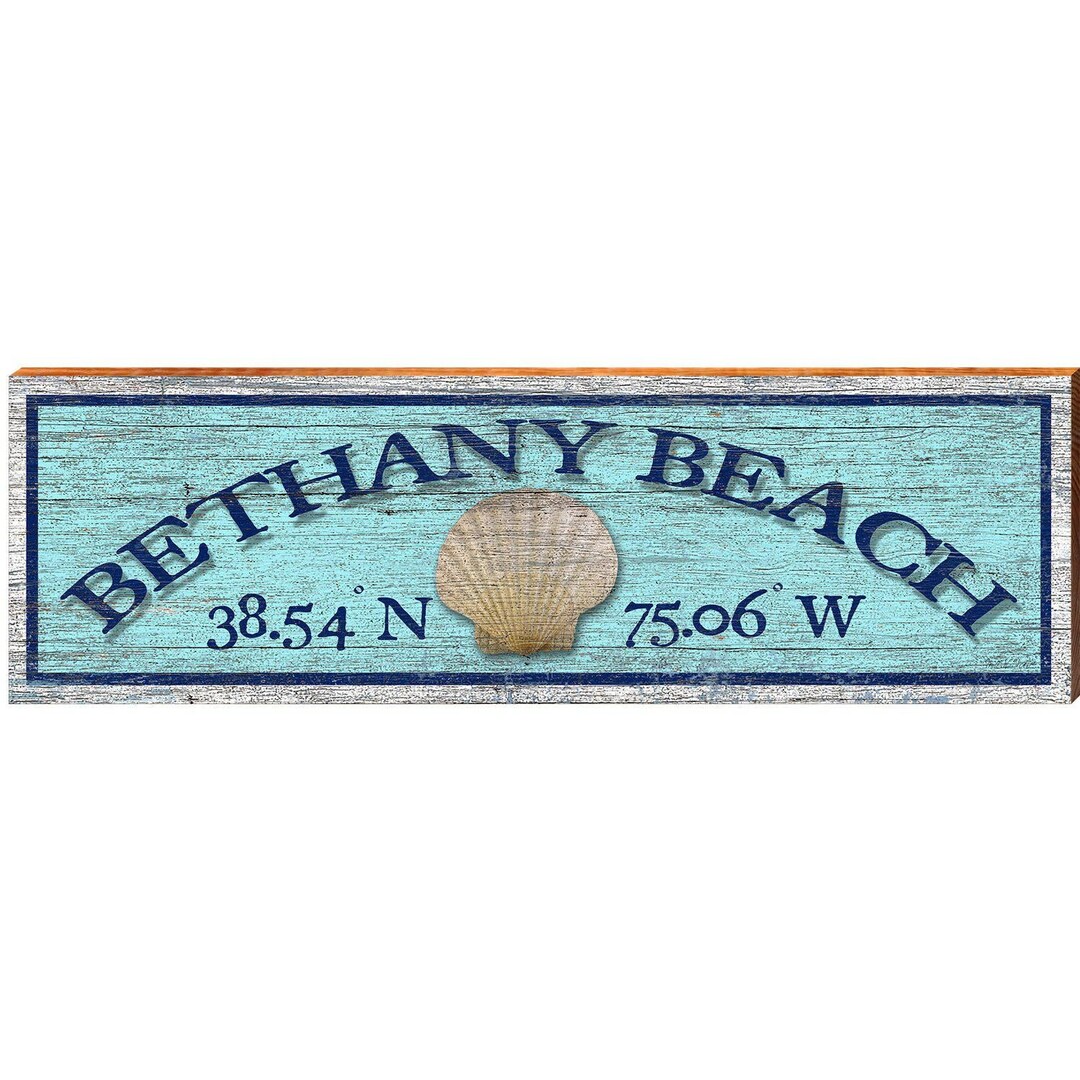 Bethany Beach, Delaware Wooden Sign Wall Art Print on Real Wood ...