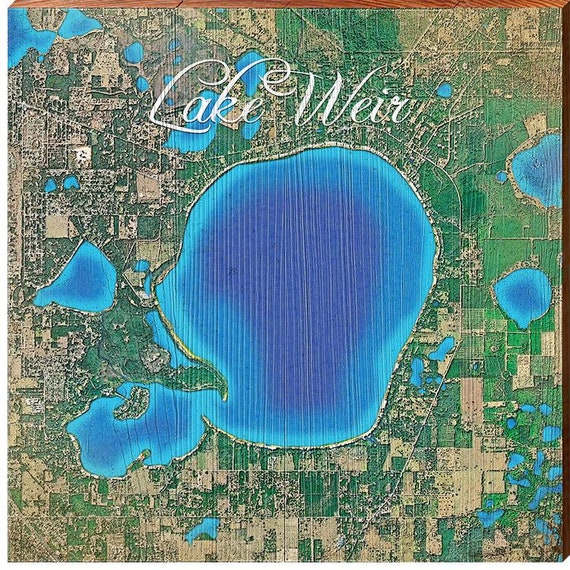 Lake Weir Florida Mapa Letrero de madera / Impresión de arte - Etsy México