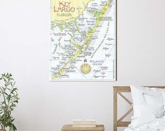 Key Largo Map Art - Etsy