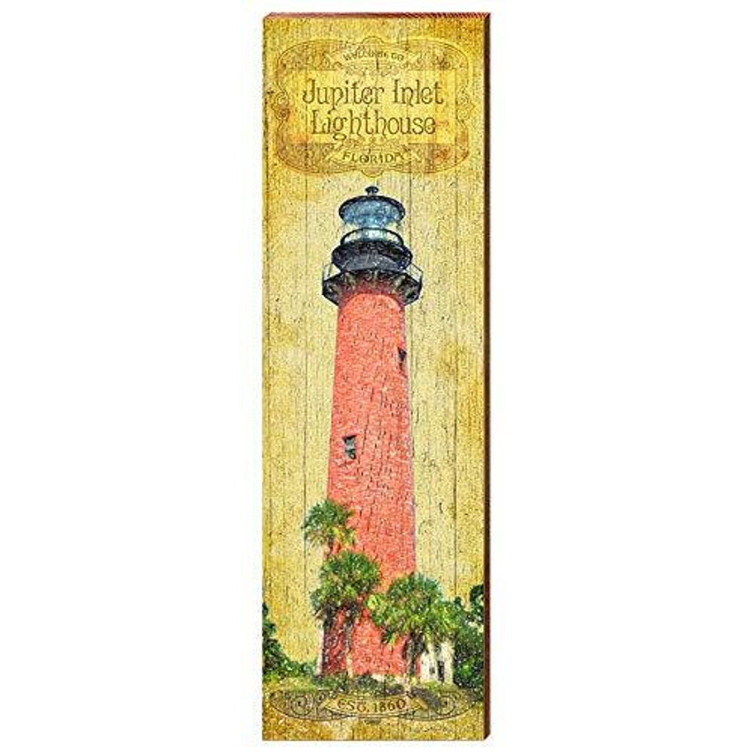 Jupiter Inlet Lighthouse Decor Art Print on Real Wood - Etsy