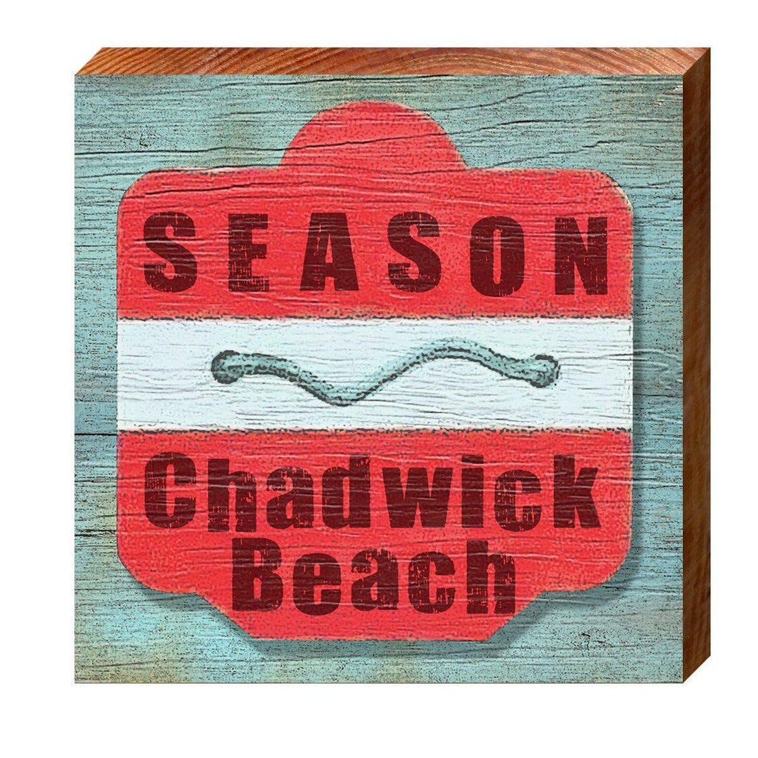 Chadwick Beach Red Beach Tag Wall Art Print on Real Wood - Etsy
