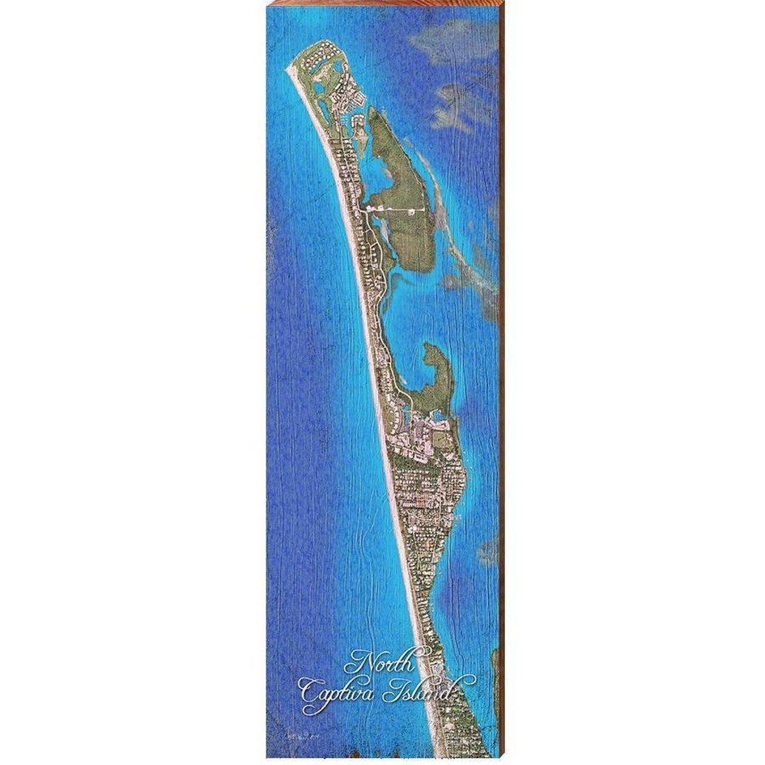 Captiva Island, Florida Map | Wall Art Print on Real Wood - Etsy