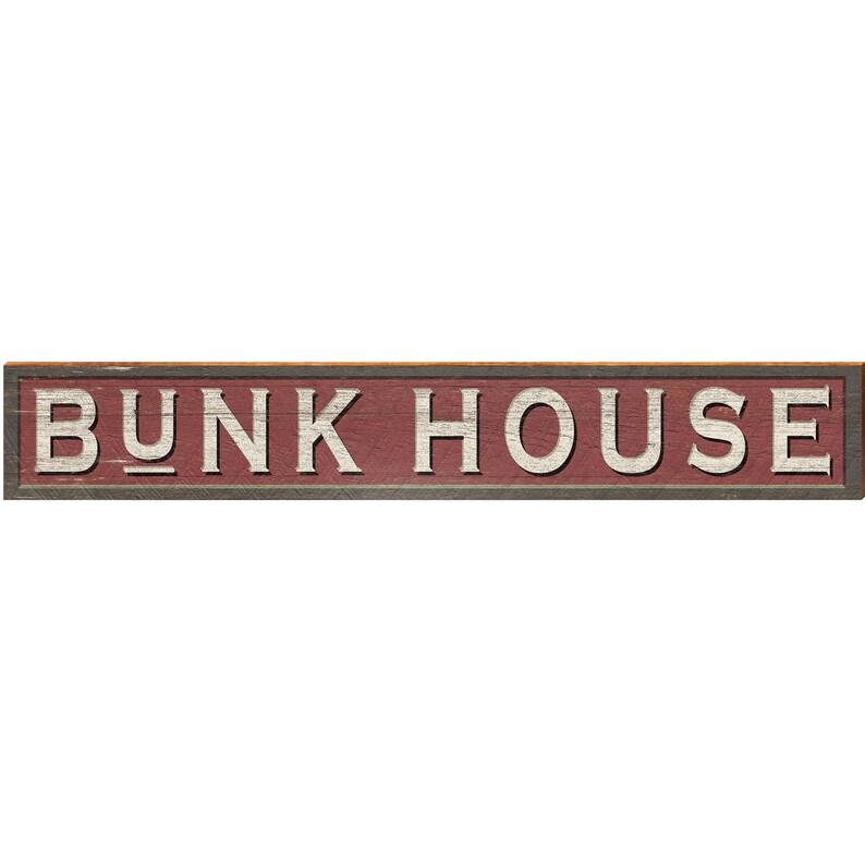 Bunk House Cream/red Signage FIR2 - Etsy