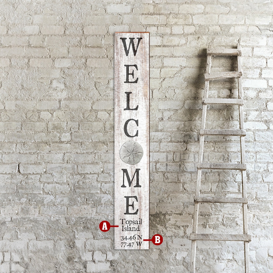 Customizable Welcome Sign With Sand Dollar | Wall Art Print on Real ...