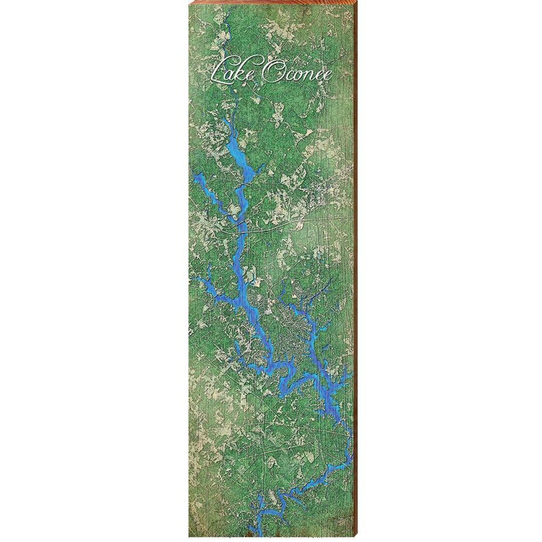 Lake Oconee, Georgia Map Wooden Sign | Wall Art Print on Real Wood - Etsy