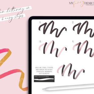 Ribbon Lettering Procreate Brushes - Calligraphy Brush - Digital ...