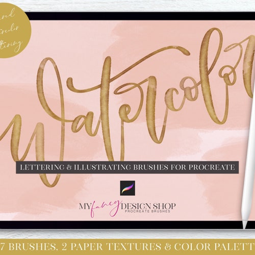 Watercolor Lettering Procreate Brushes Procreate - Etsy