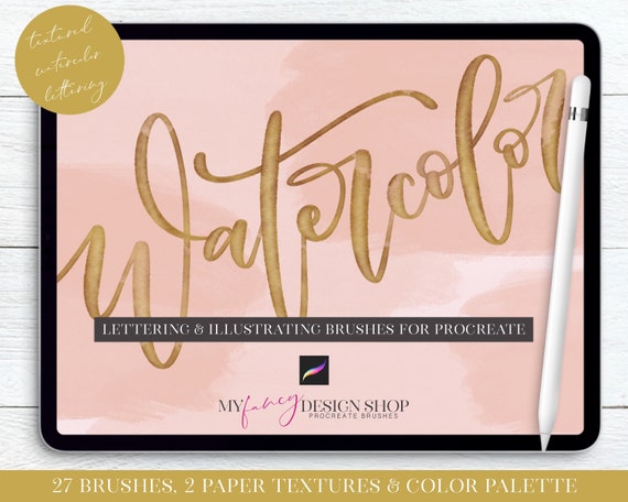 Watercolor Lettering Procreate Brushes Procreate - Etsy