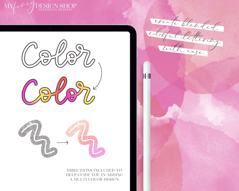 Outline Lettering Procreate Brushes Digital Lettering - Etsy