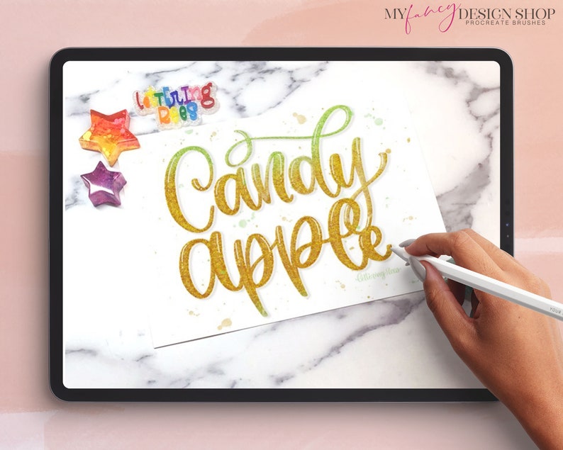 Watercolor Lettering Procreate Brushes Procreate - Etsy