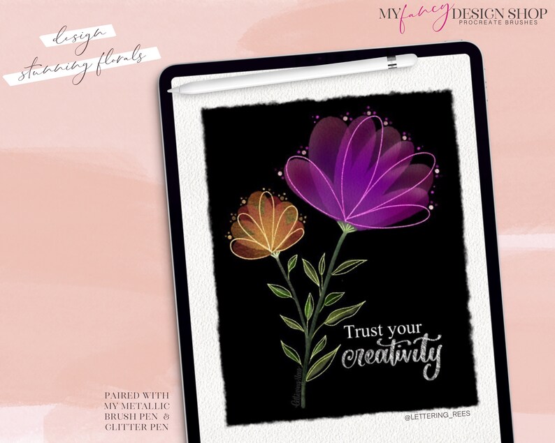 Watercolor Lettering Procreate Brushes Procreate - Etsy