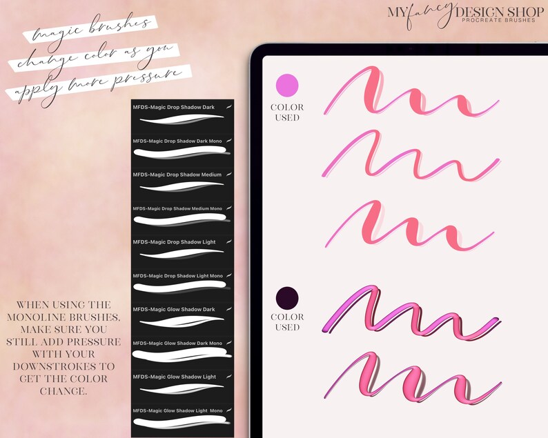 Drop Shadow Lettering Procreate Brushes Digital Calligraphy - Etsy