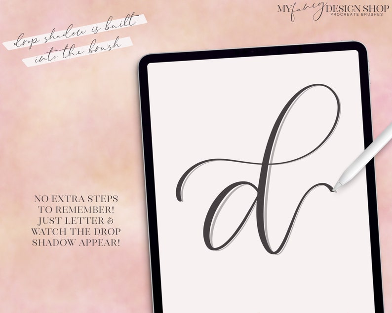 Drop Shadow Lettering Procreate Brushes Digital Calligraphy - Etsy