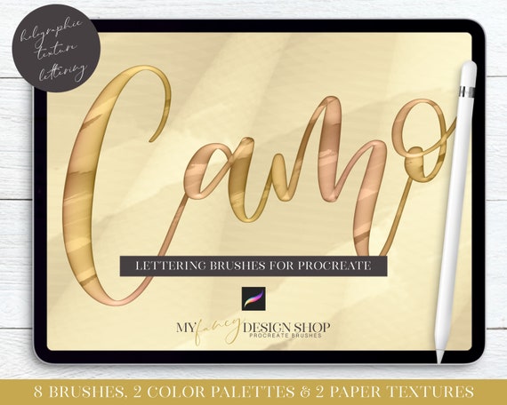 Texture Procreate Brushes Camo Lettering Digital Brushes - Etsy