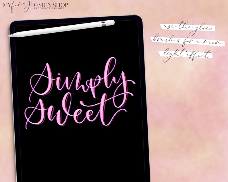 Drop Shadow Lettering Procreate Brushes Digital Calligraphy - Etsy