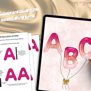 Balloon Letter Procreate Stamp Builder - Foil Balloon Art - Digital ...