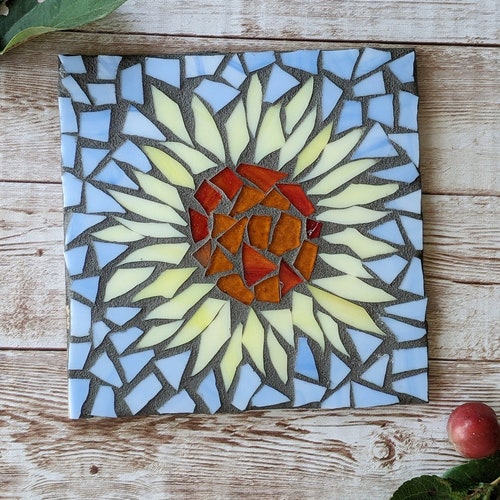 Chickadee Diy Stained Glass Mosaic Kit Etsy