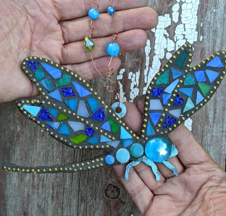 DIY Dragonfly Mosaic Kit, Stained Glass Ornament, Craft Kit for Adults ...