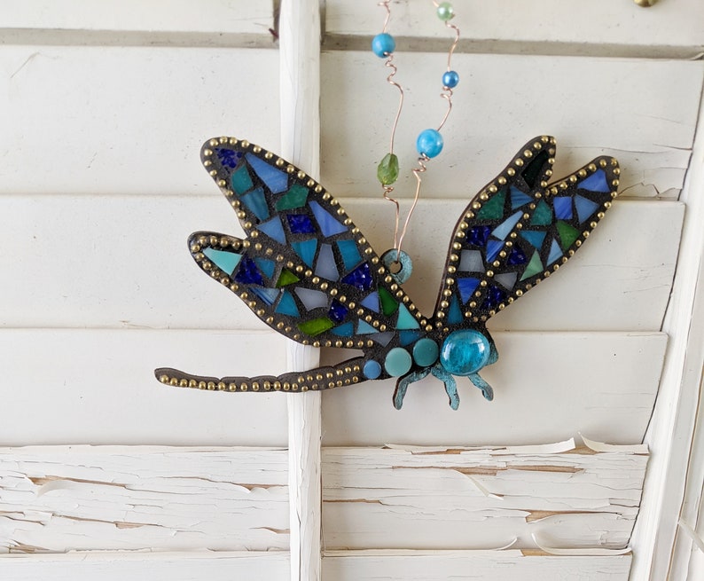 DIY Dragonfly Mosaic Kit, Stained Glass Ornament, Craft Kit for Adults ...