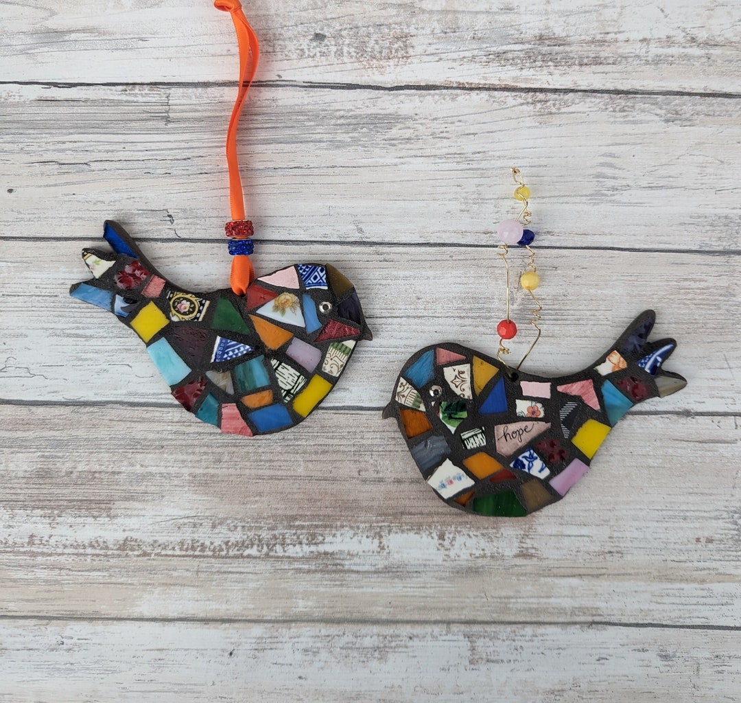 Mosaic Kit, Craft Kits for Adults, Mosaic Bird Ornament, DIY Crafts for ...