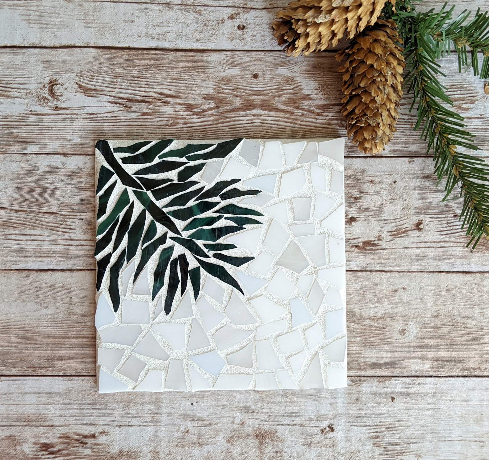 Craft Kits for Adults Pine Branch Mosaic Trivet Mosaic Kit - Etsy
