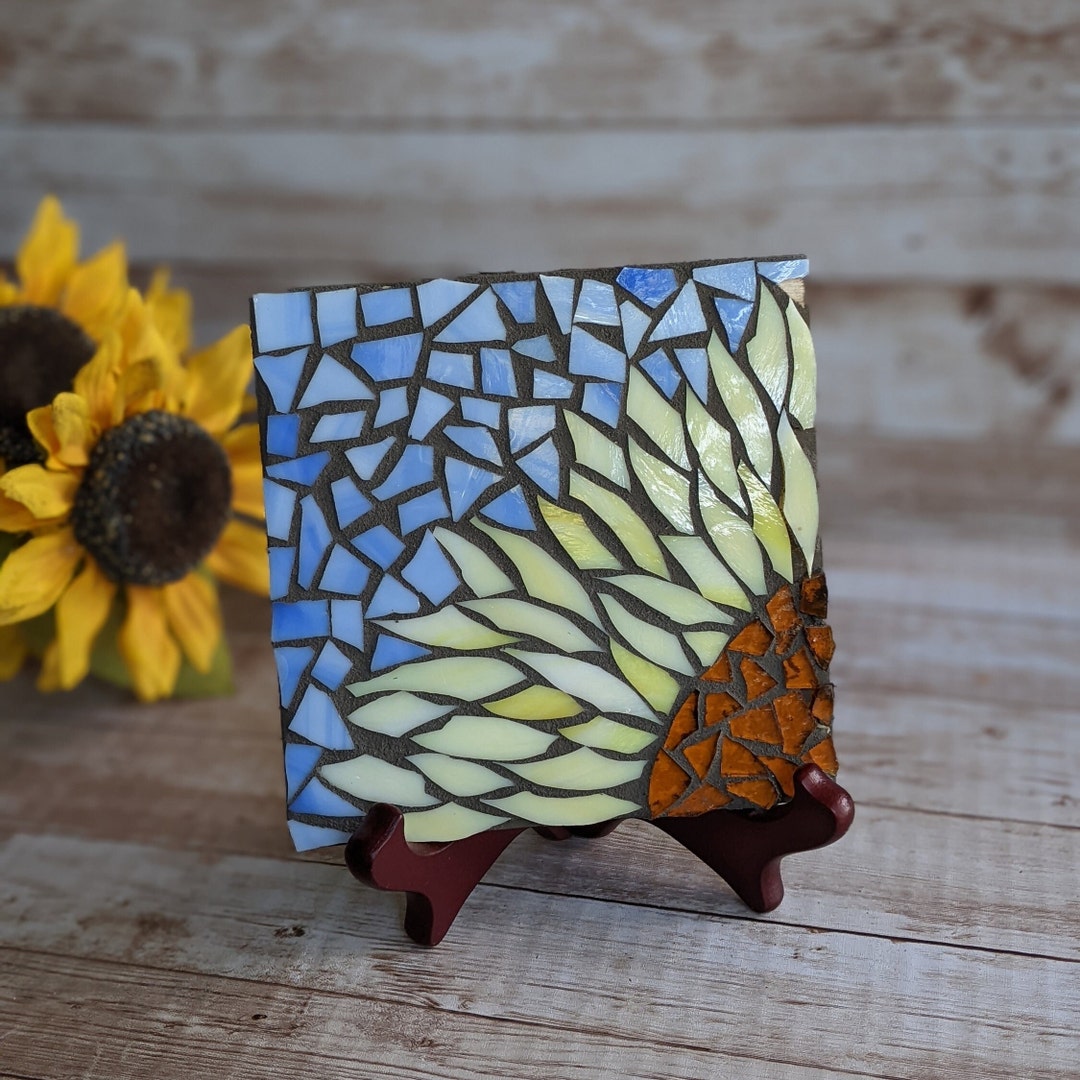 Sunflower Mosaic Kit, Crafting Gift for Adults, Sunflower Crafts, DIY ...