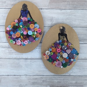 Craft Kits for Adults, Silhouette Art Kit, Mosaic Kit, Button Art Kit, Craft Kits for Women ...