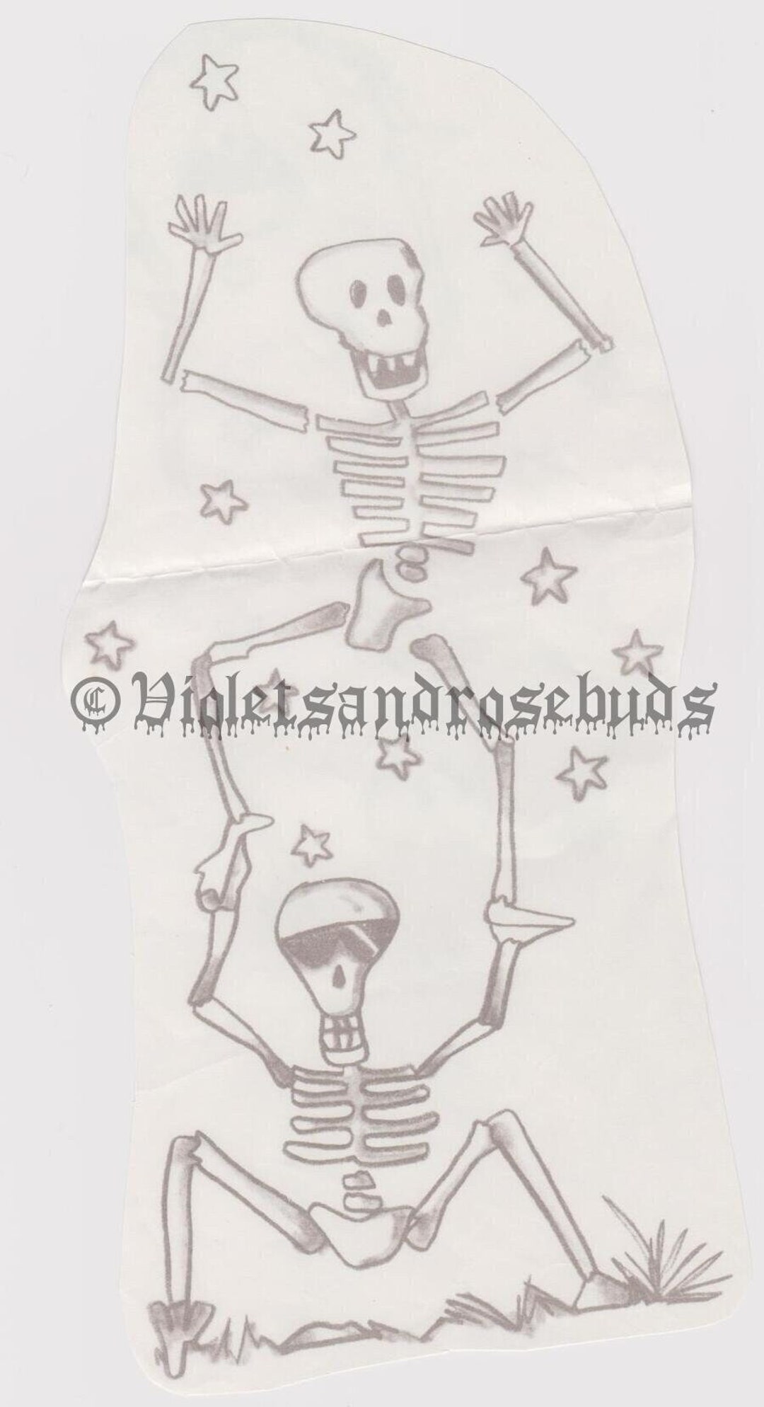 Spooky Scary Skeletons Doing Silly Tricks. Vintage, Retro Style ...