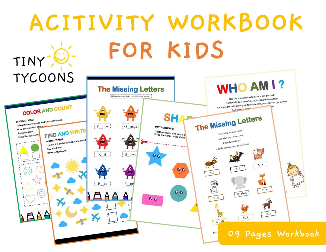 Kids Printable Workbook PDF | Fun Learning Activities for Ages 3-6 ...