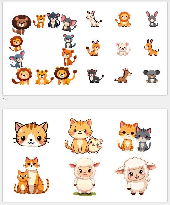 Animal Sticker Set, Safari & Jungle Designs Easy to Print DIY - Etsy