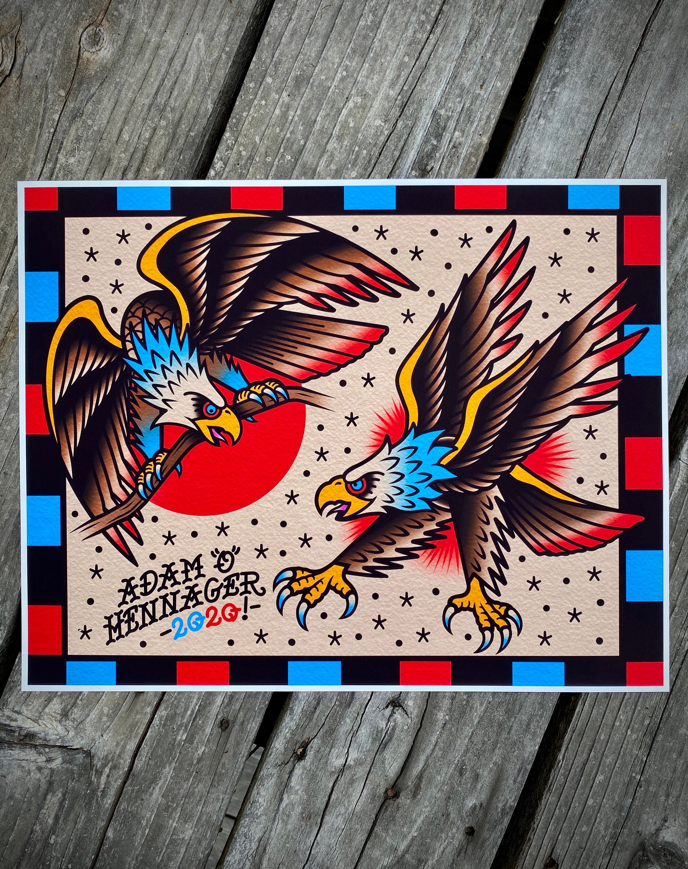 Neo Traditional Eagle Tattoo Flash