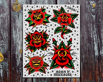 American Traditional Flash Tattoo Etsy