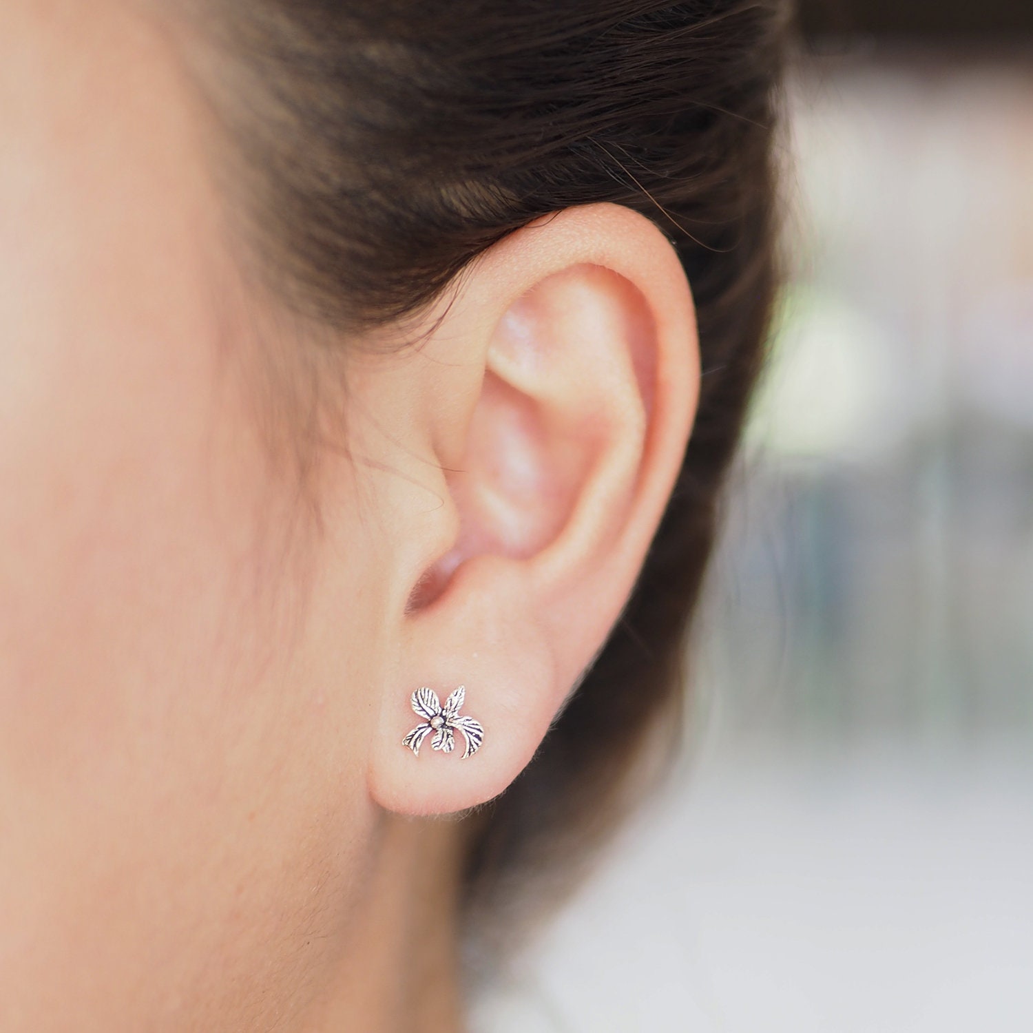 Cattleya Orchid Stud Earrings, Flower Earrings, Orchid Cartilage ...
