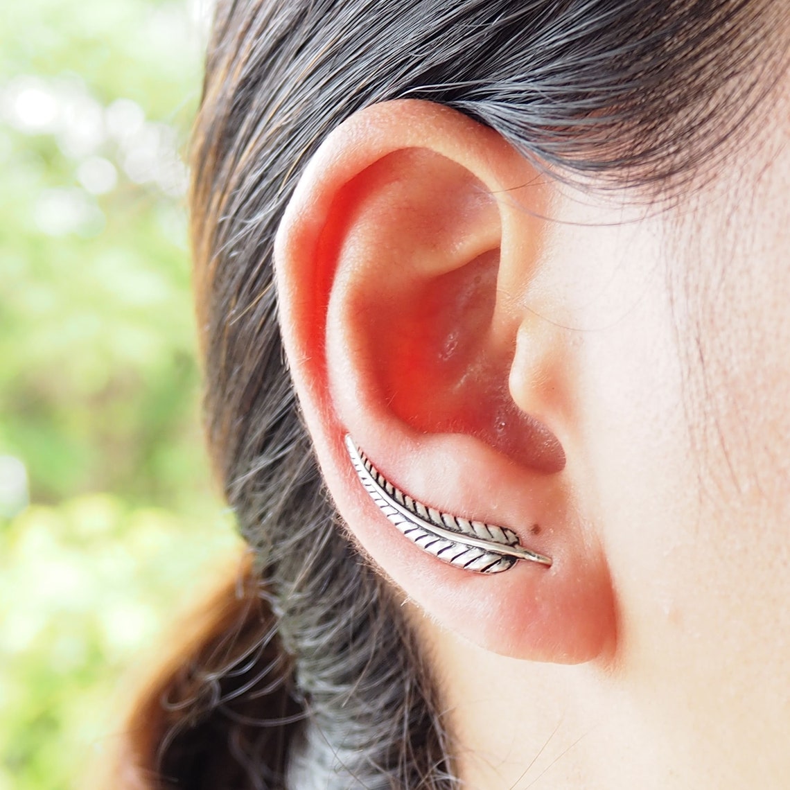 Leaf Ear Climber Earrings, Leaf Earrings, Ear Crawler, Gift for Her ...