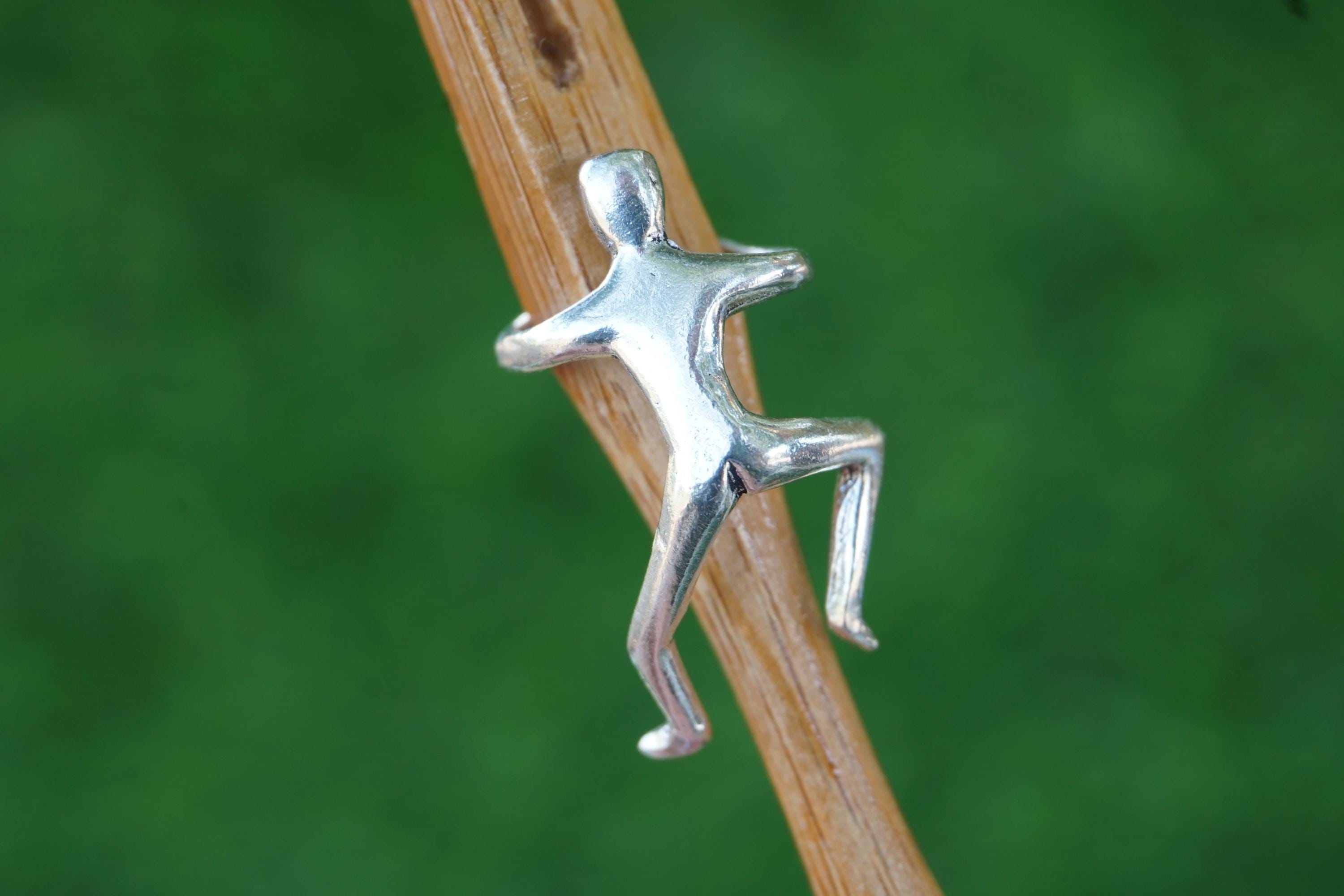 925 Sterling Silver People Ear Cuff, Human Conch Ear Cuff, Climbing Man ...