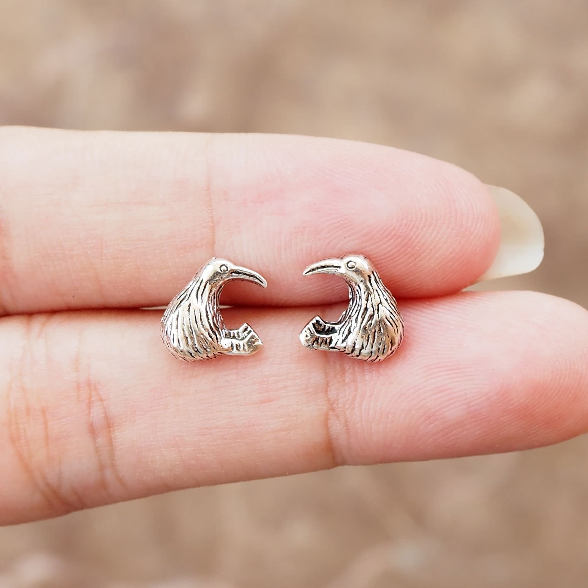 Kiwi Bird Stud Earrings Animal Earrings Flying Bird | Etsy