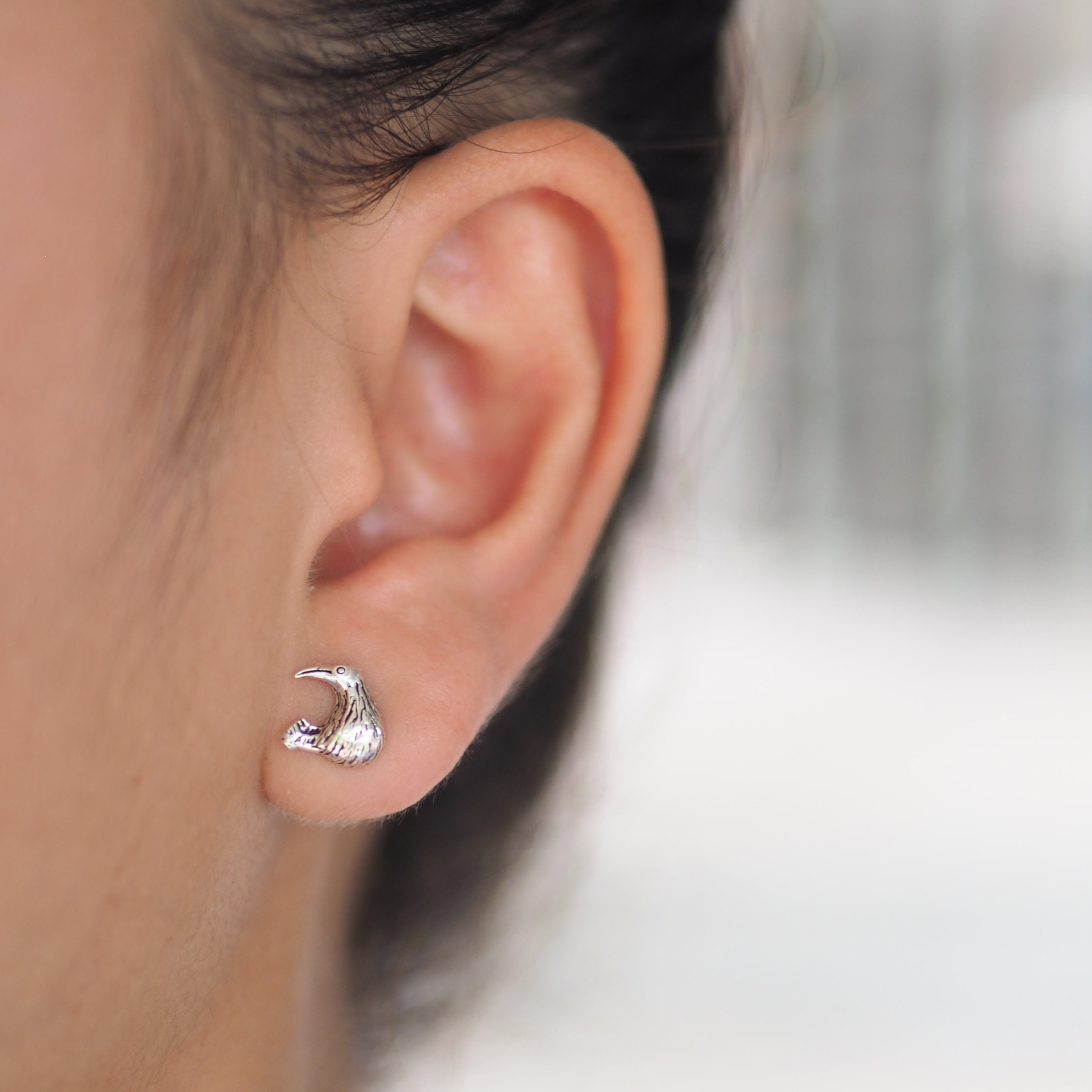 Kiwi Bird Stud Earrings Animal Earrings Flying Bird | Etsy