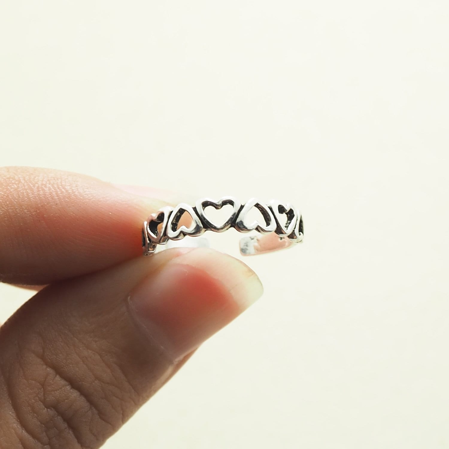 Dainty Heart Hand Ring Sterling Silver Ring Love Ring Heart | Etsy