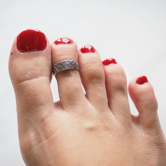 Boho Dot Toe Ring Sterling Silver Toe Ring Boho Toe Ring | Etsy