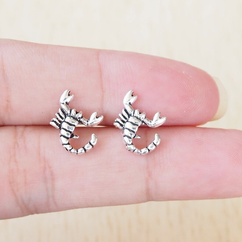 Scorpion Stud Earrings Insect Jewelry Scorpio Zodiac - Etsy