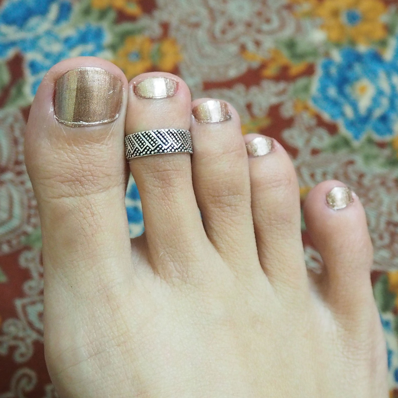 Boho Dot Toe Ring Sterling Silver Toe Ring Boho Toe Ring | Etsy