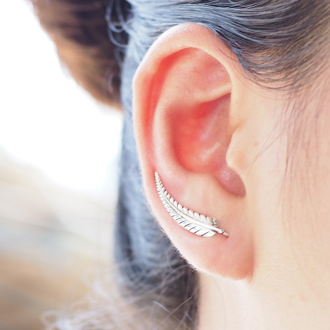 Leaf Ear Climber Earrings, Leaf Earrings, Ear Crawler, Gift for Her ...