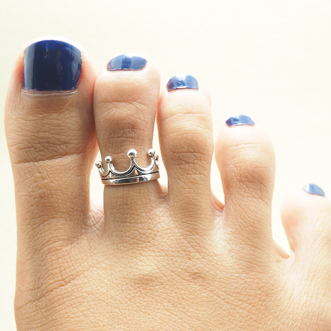 Crown Toe Ring, Sterling Silver Toe Ring, Cute Toe Ring, Princess ...