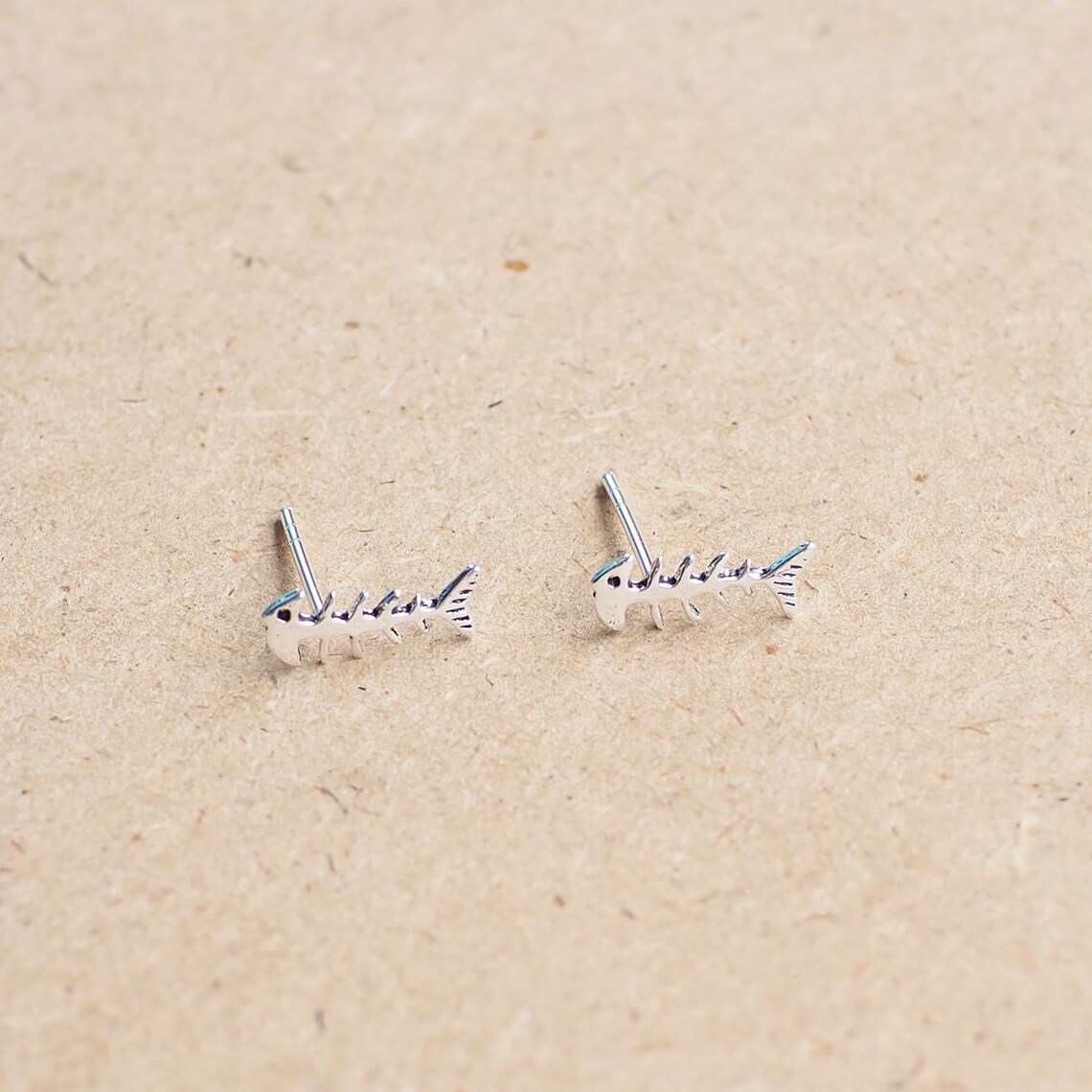 Fish Bone Stud Earrings Fish Earrings Food Earrings Gift - Etsy