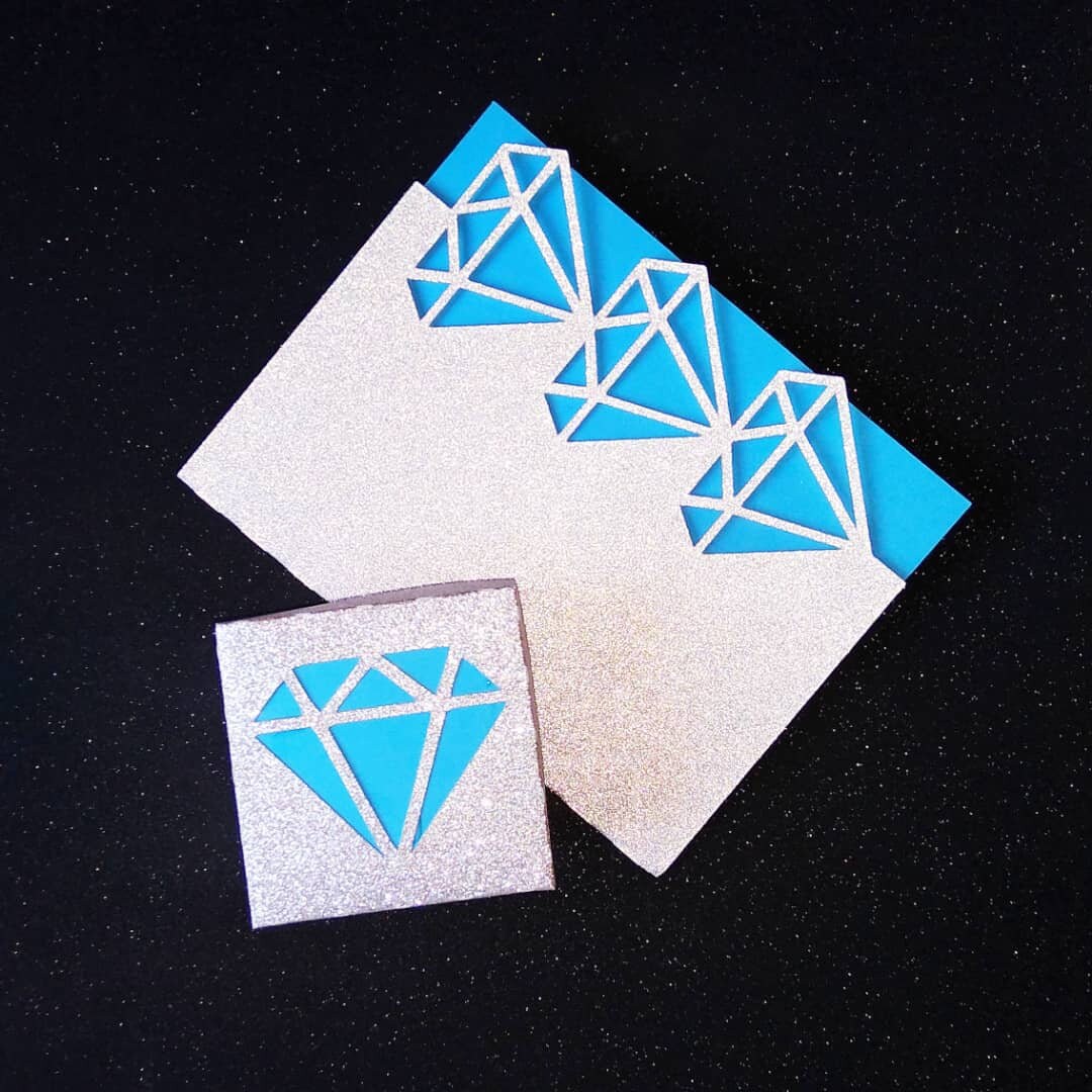 Polygonal Diamond Card and Box Design Files SVG PNG DXF - Etsy