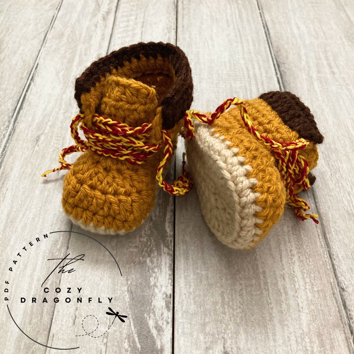 CROCHET PATTERN Baby Work Boots, Pattern Sizes 0-9 Months, Baby Shower ...