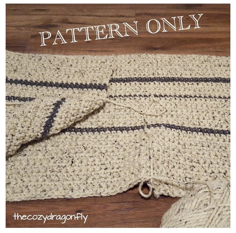 CROCHET PATTERN Country Jumbo Throw, Crochet Throw Pattern, Crochet ...