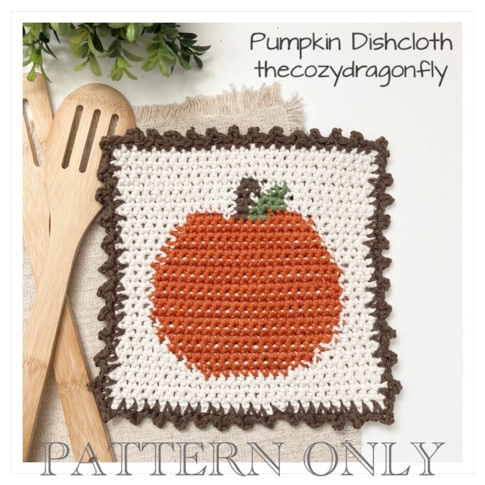 CROCHET PATTERN / Pumpkin Dishcloth / Pumpkin Pattern / - Etsy