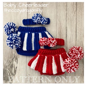 CROCHET PATTERN Baby Cheerleader Outfit, Team Spirit, Baby Diaper Cover ...